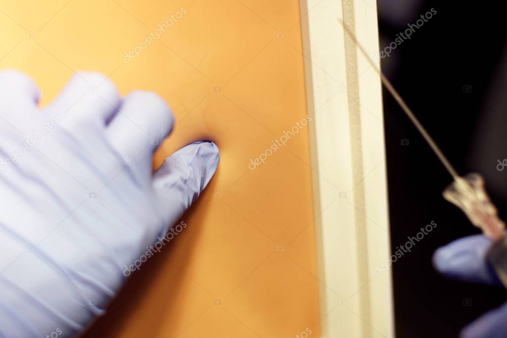 Hands Gloves Making Palpation Puncture Simulation Medical Training ...