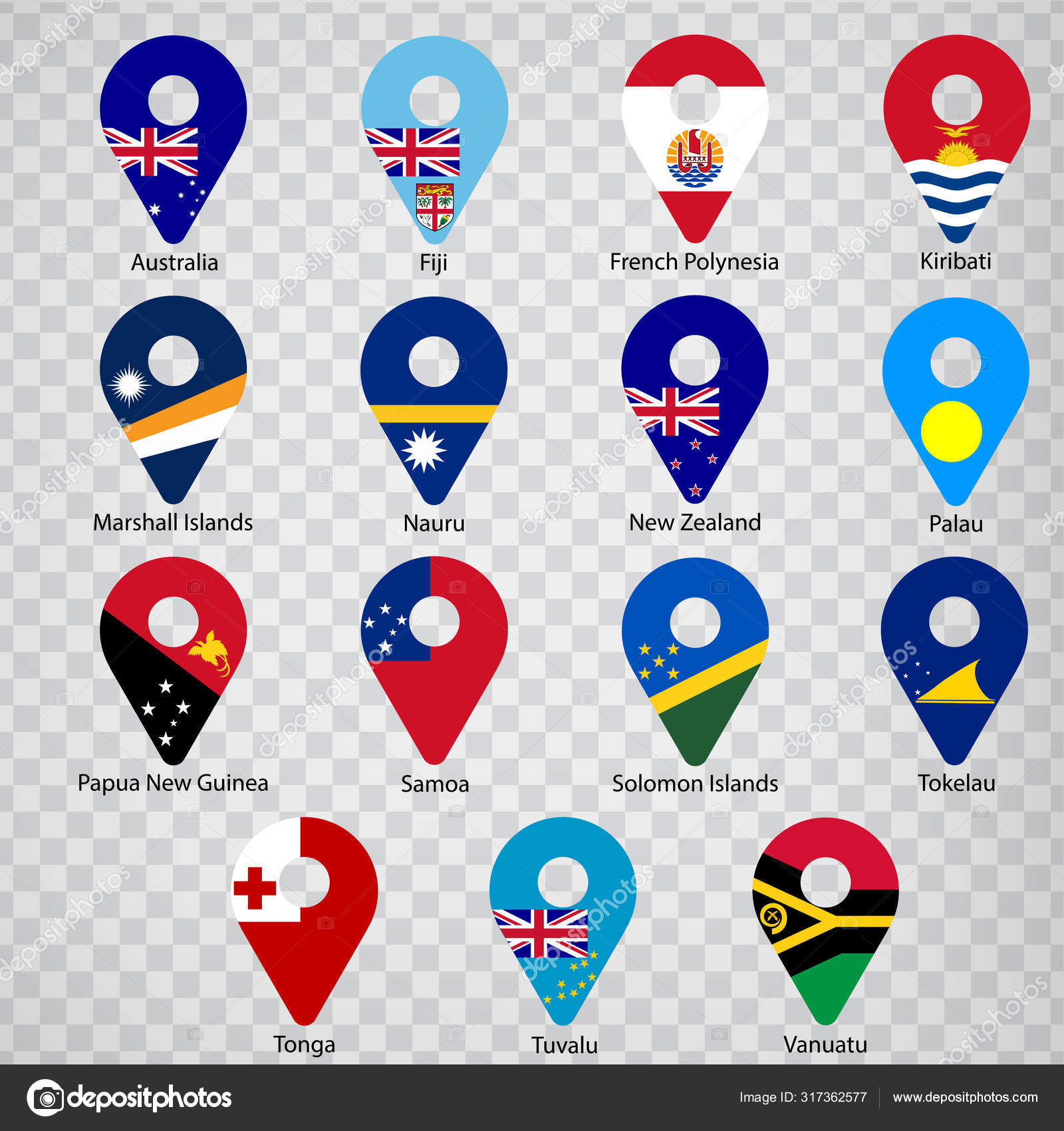 Flags Of Oceania With Names