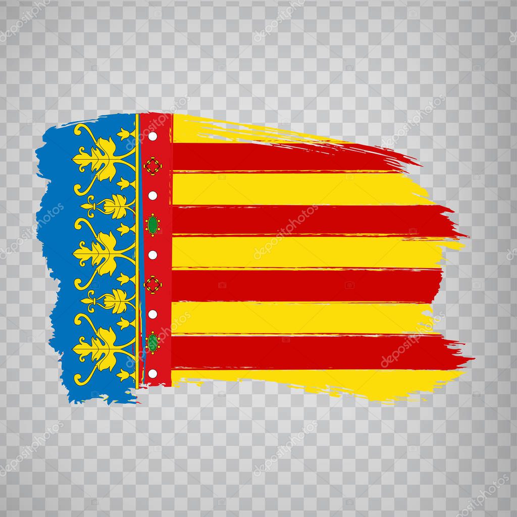 Pinceladas de bandera de Valencia. Bandera Comunidad Valenciana de ...