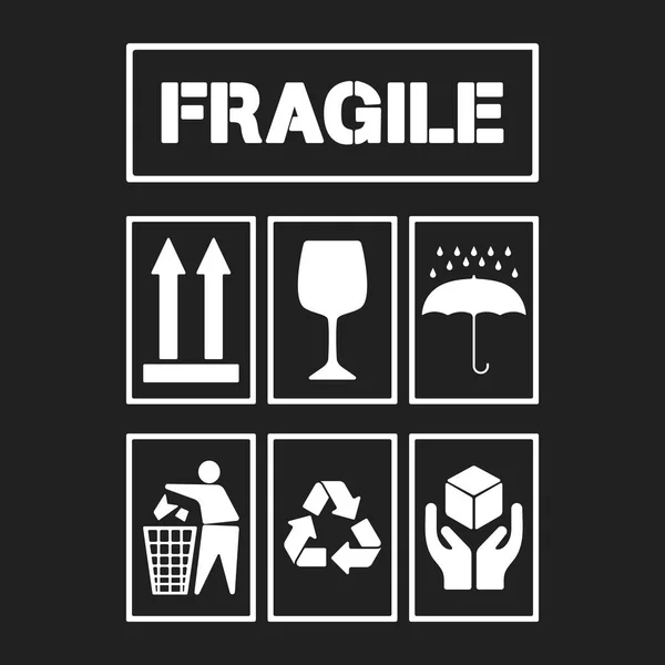 Vector package constructor. Packaging symbols. Icon set including waste recycling, fragile ...