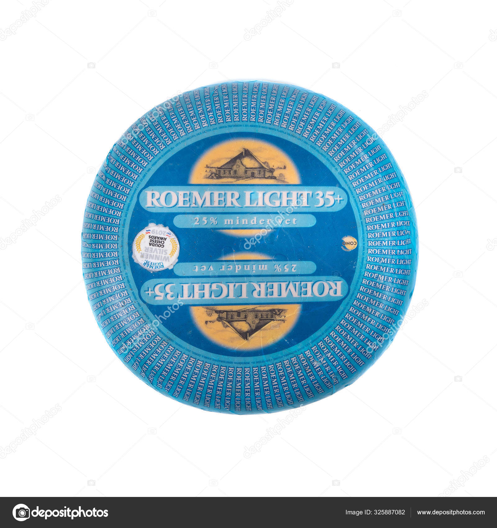 Cheese wheel isolated on white background. head cheese editorial ...