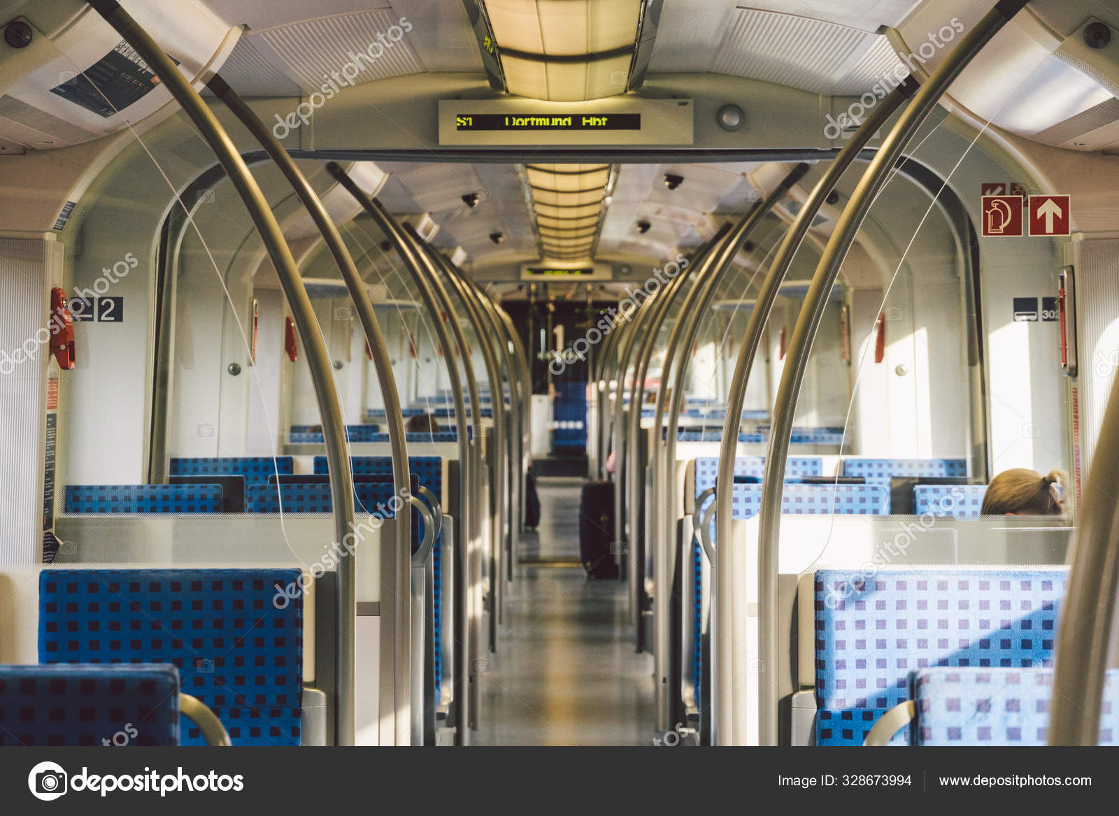 Inside The Wagon Train Germany, Dusseldorf. Empty train interior ...