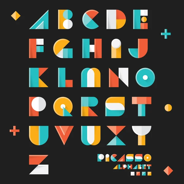 Pop art style "Picasso" alphabet . — Stock Vector © HannaTolak #69691485