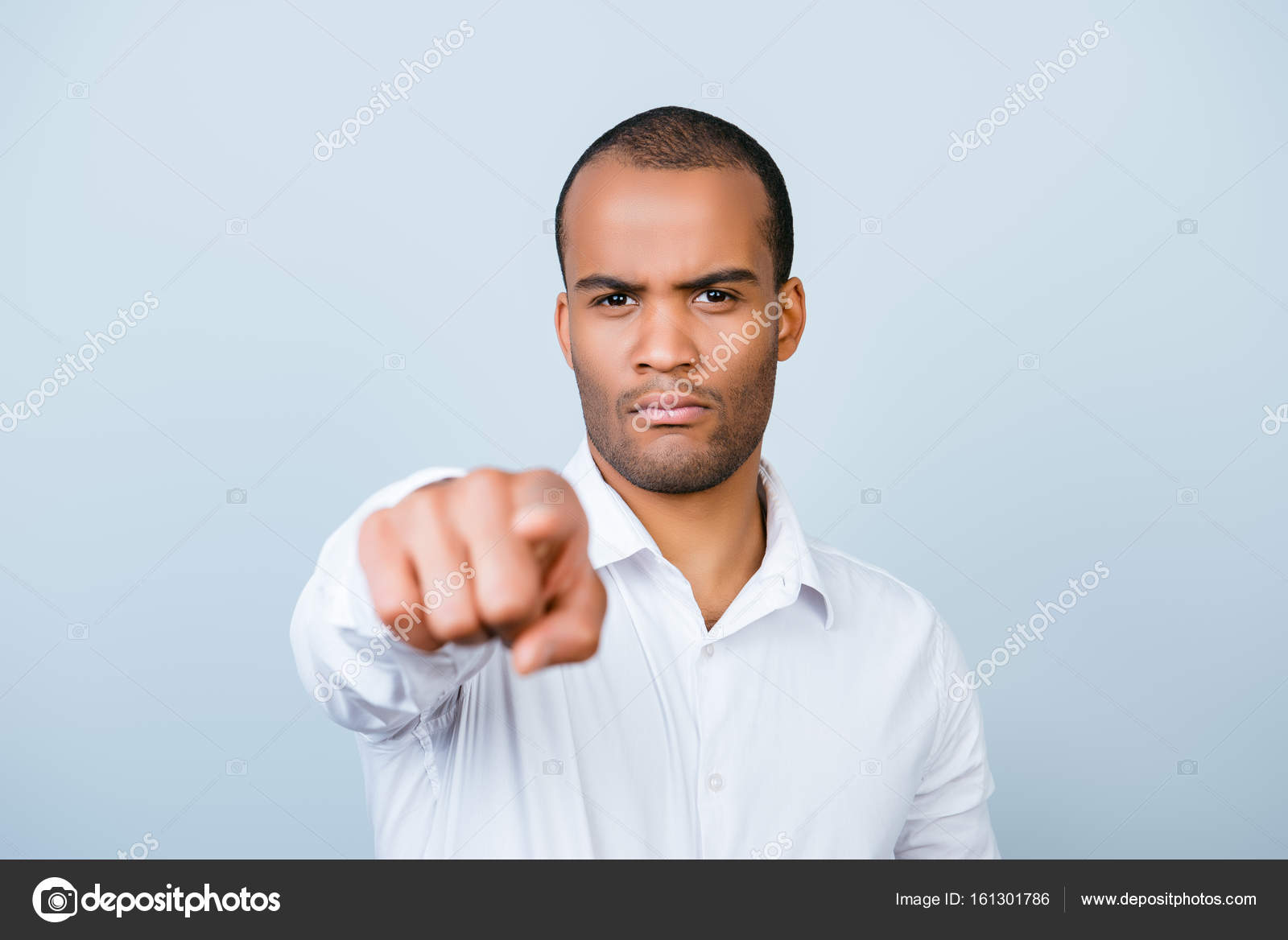 You! Strict handsome african man choosing you, pointing at the s ...