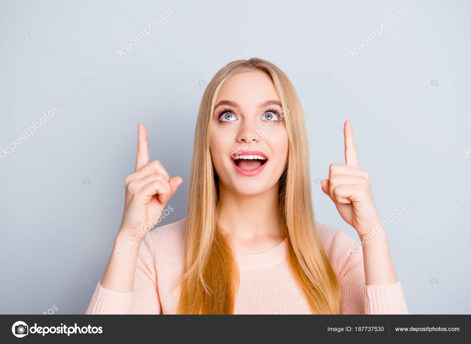 Blank wow omg way empty people surprise person concept. Close up ...