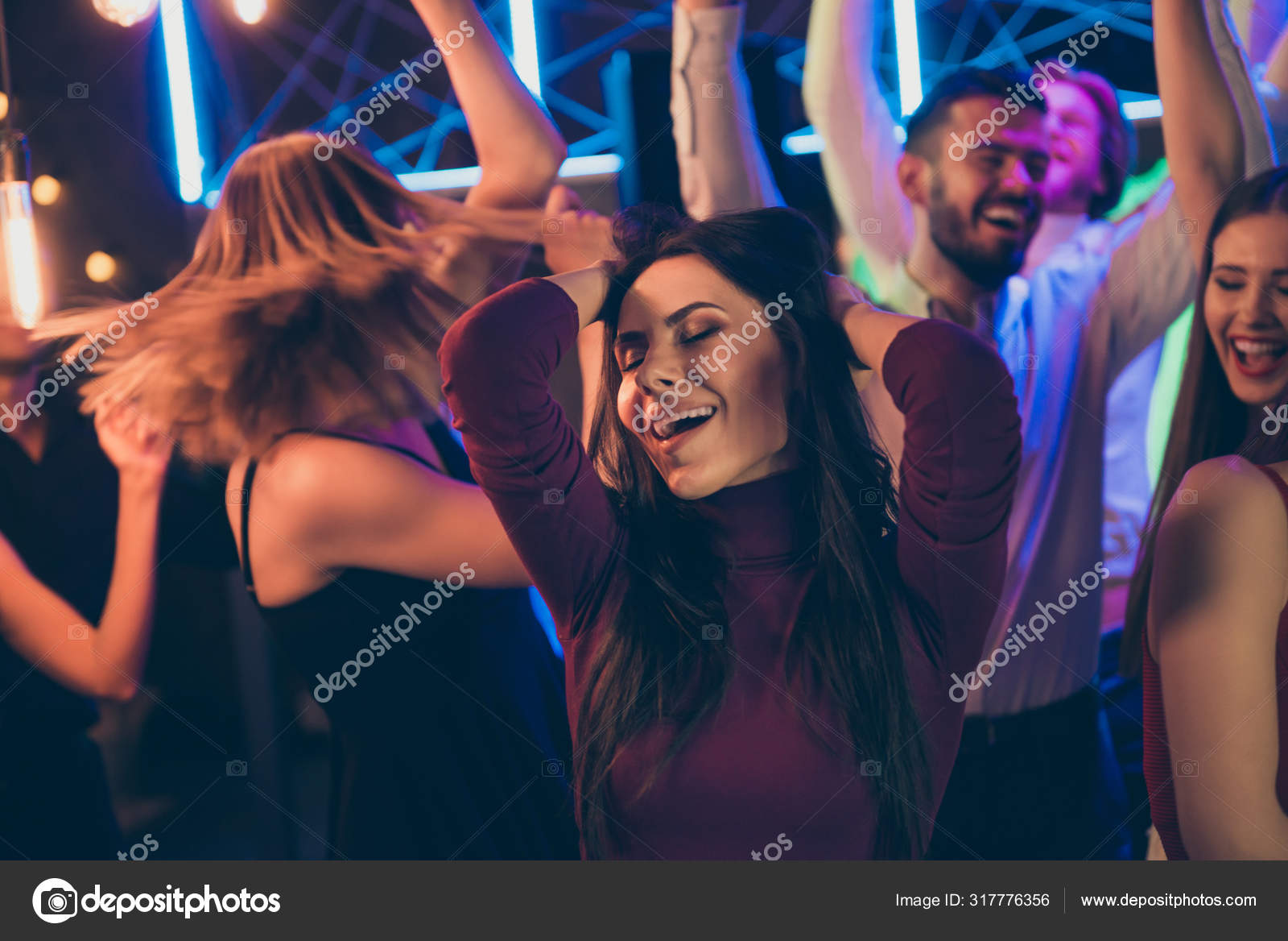 Omg its wonderful. Portrait of ecstatic girl have fun enjoy party ...