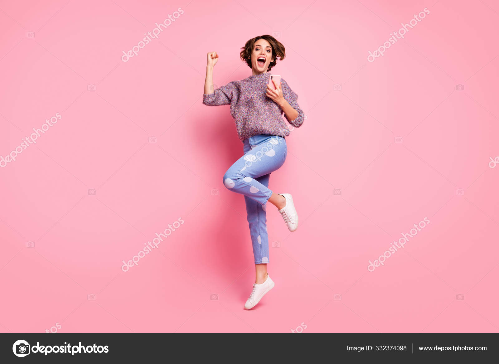 Full length body size view of her she nice attractive lovely pretty ...