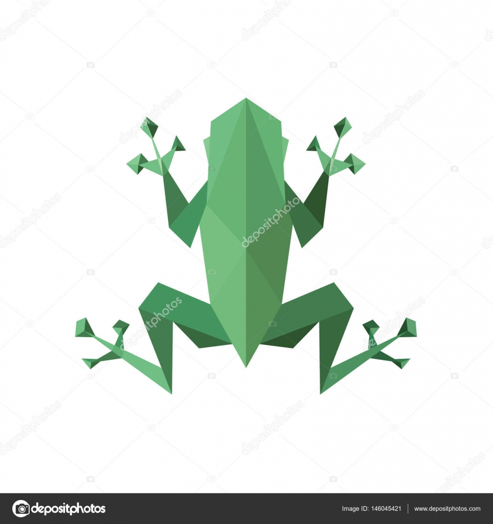 Frog illustration polygon, low poly faces, sharp angles vector Stock ...