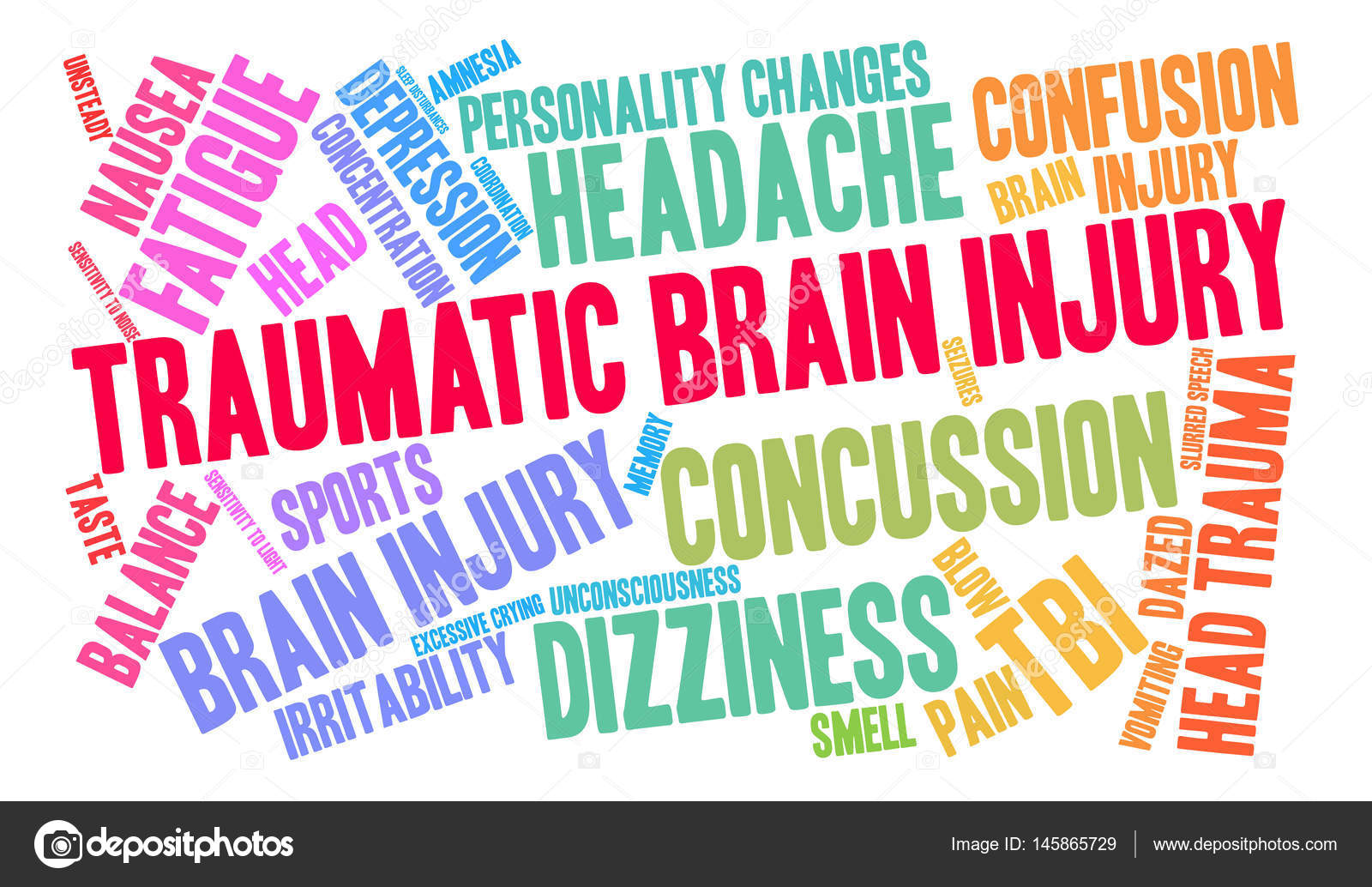 Traumatic Brain Injury Word Cloud Stock Vector Image by ©arloo #145865729