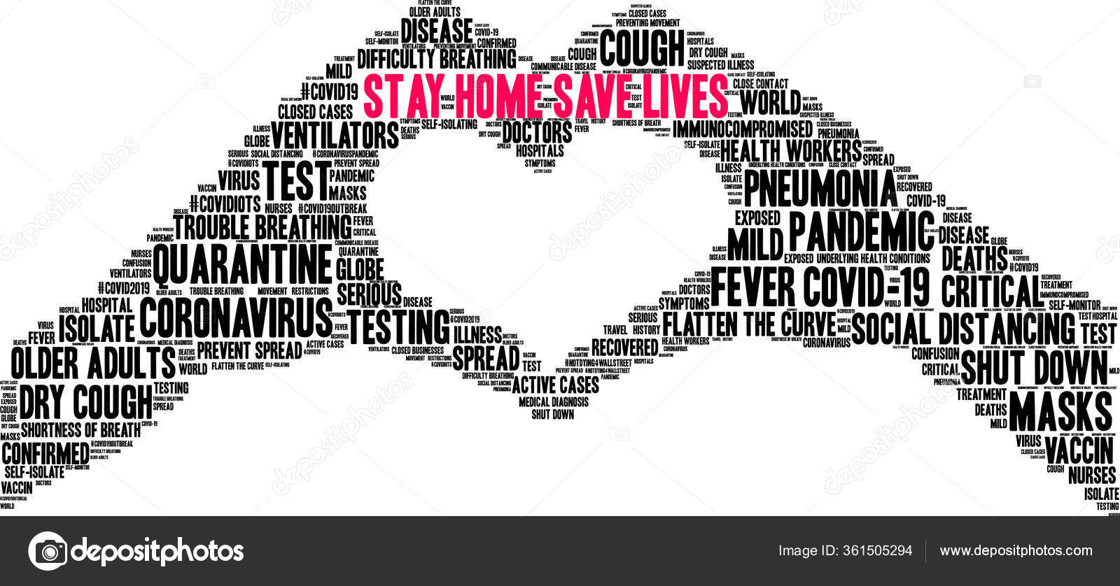 Stay Home Lives Word Cloud White Background Stock Vector Image by ...