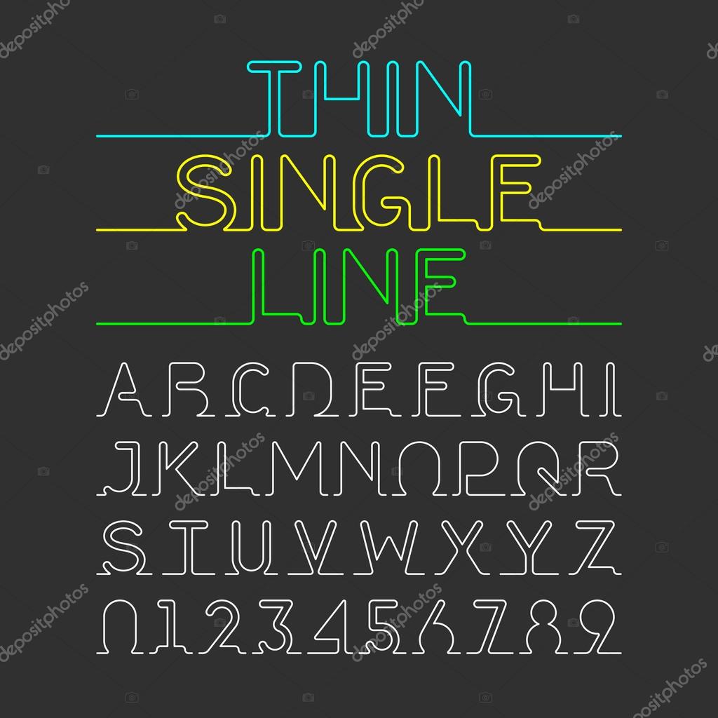 Single line font set — Stock Vector © Alhovik #127404984