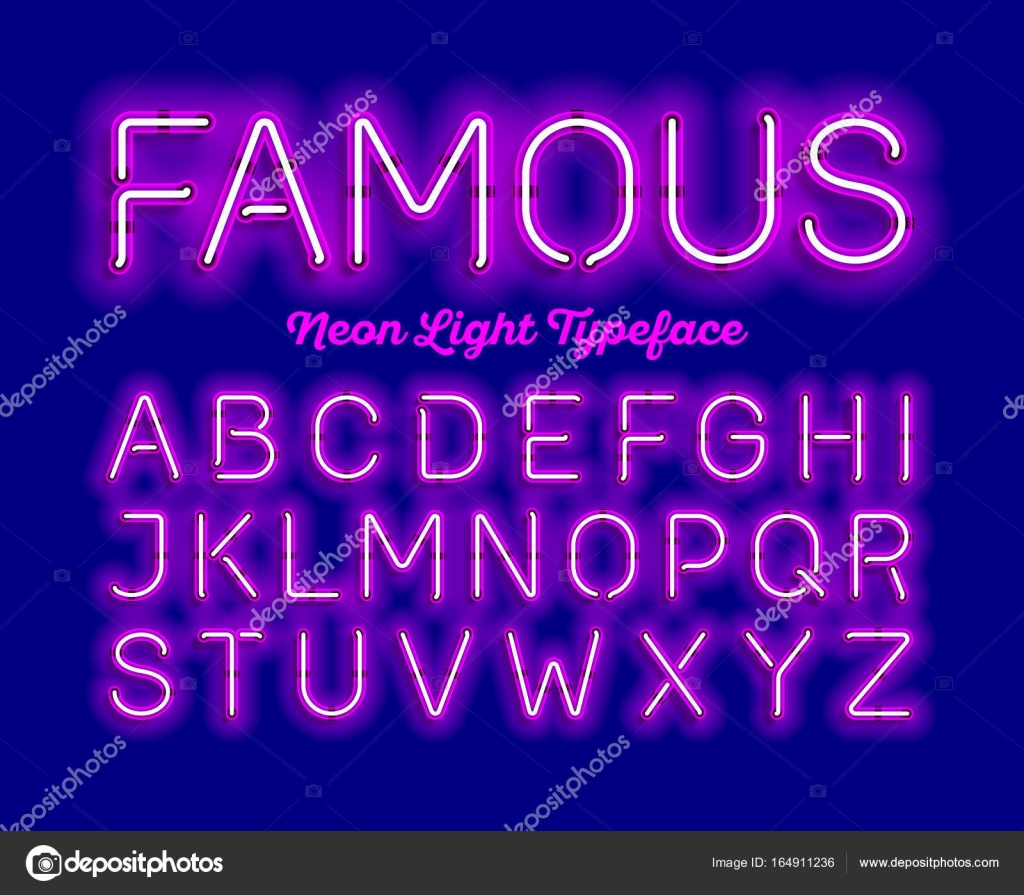 Neon light typeface Stock Vector Image by ©Alhovik #164911236