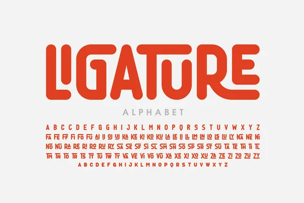 Minimal Style Font Design Alphabet Letters Numbers Ligatures Vector ...