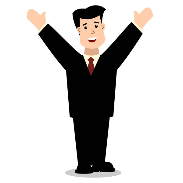 Happy Manager Smiling Holding Hands Isolated White Background Stock ...