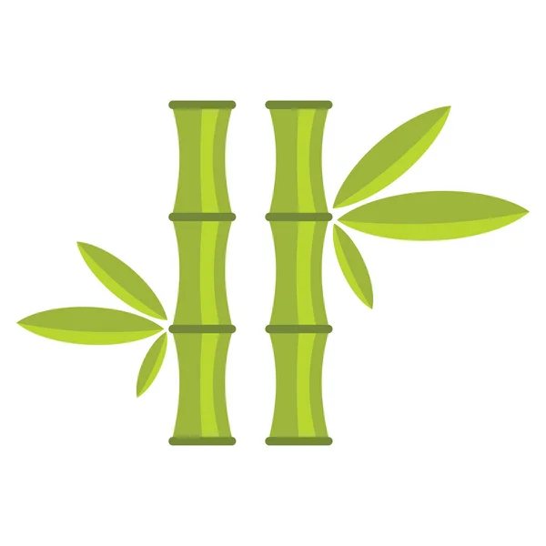 Flat cartoon green bamboo icon isolated on white background Stock ...