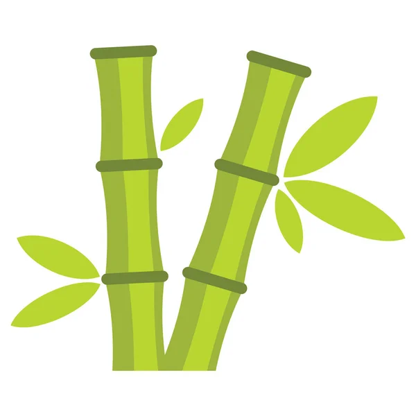 Flat cartoon green bamboo icon isolated on white background Stock ...