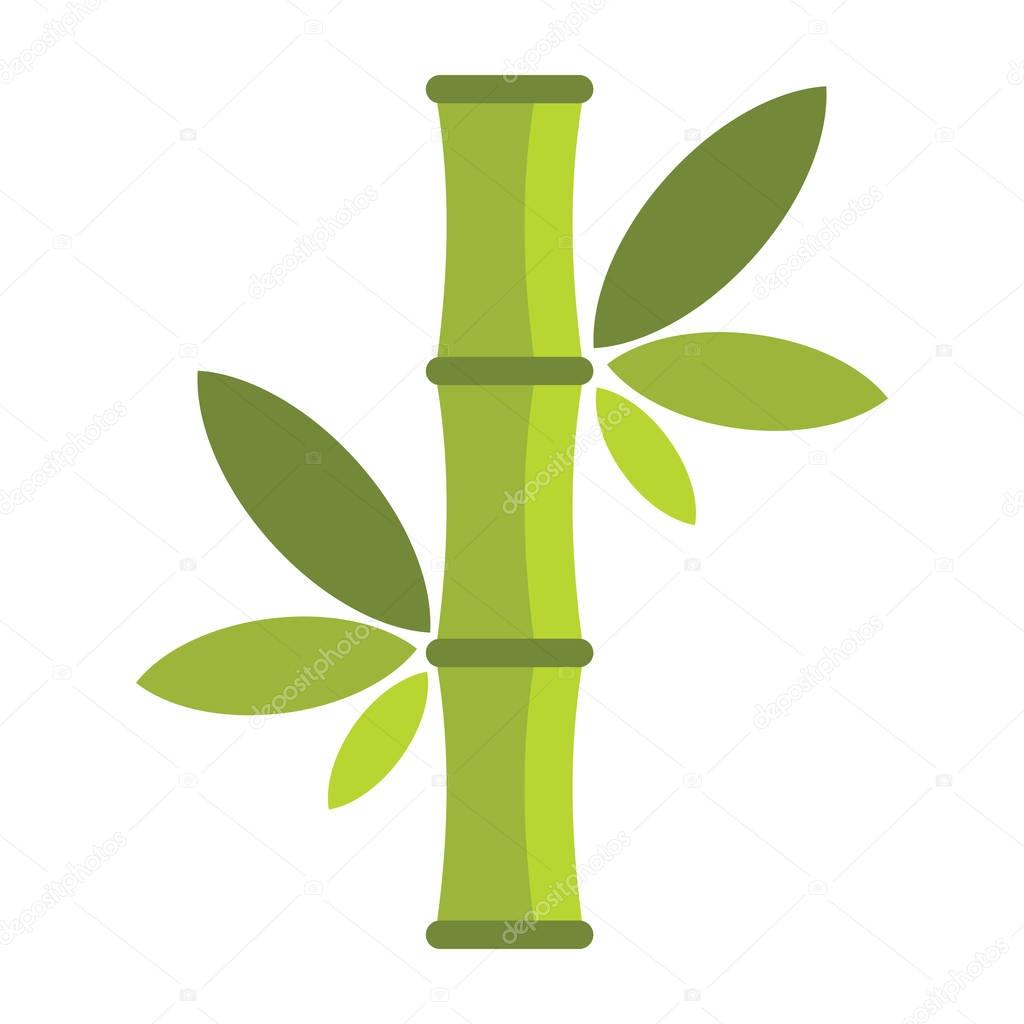 Flat cartoon green bamboo icon isolated on white background — Stock ...