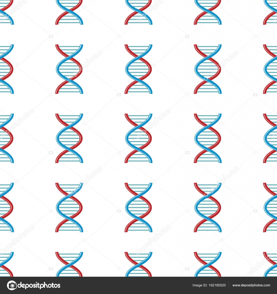 DNA seamless pattern in cartoon style isolated on white background ...