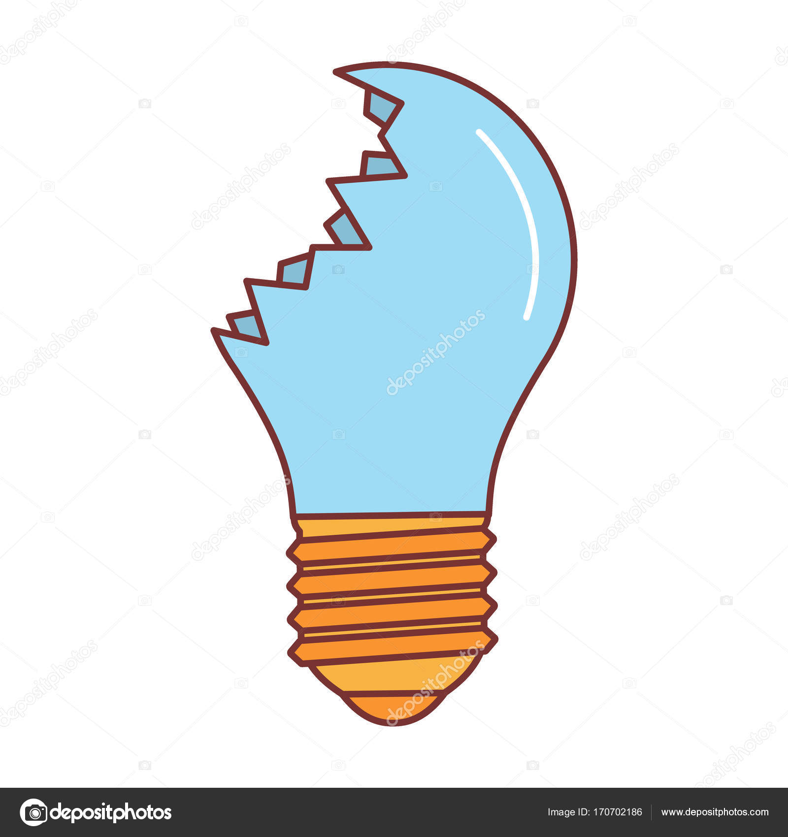Broken Light Bulb Vector