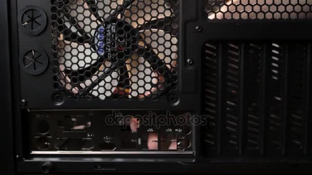 Installing a new motherboard into the computer case — Stock Video ...