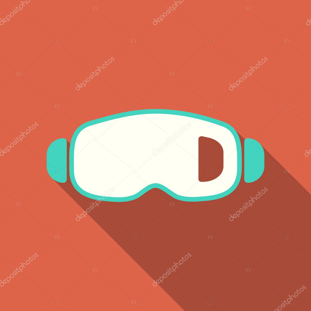 Máscara de esquí aislada en blanco. Gafas de snowboard. Equipamiento ...