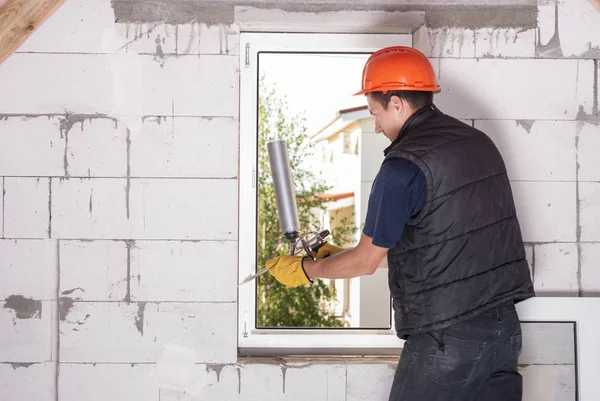 Installation of plastic windows Stock Photo by ©mkuchina 154895852
