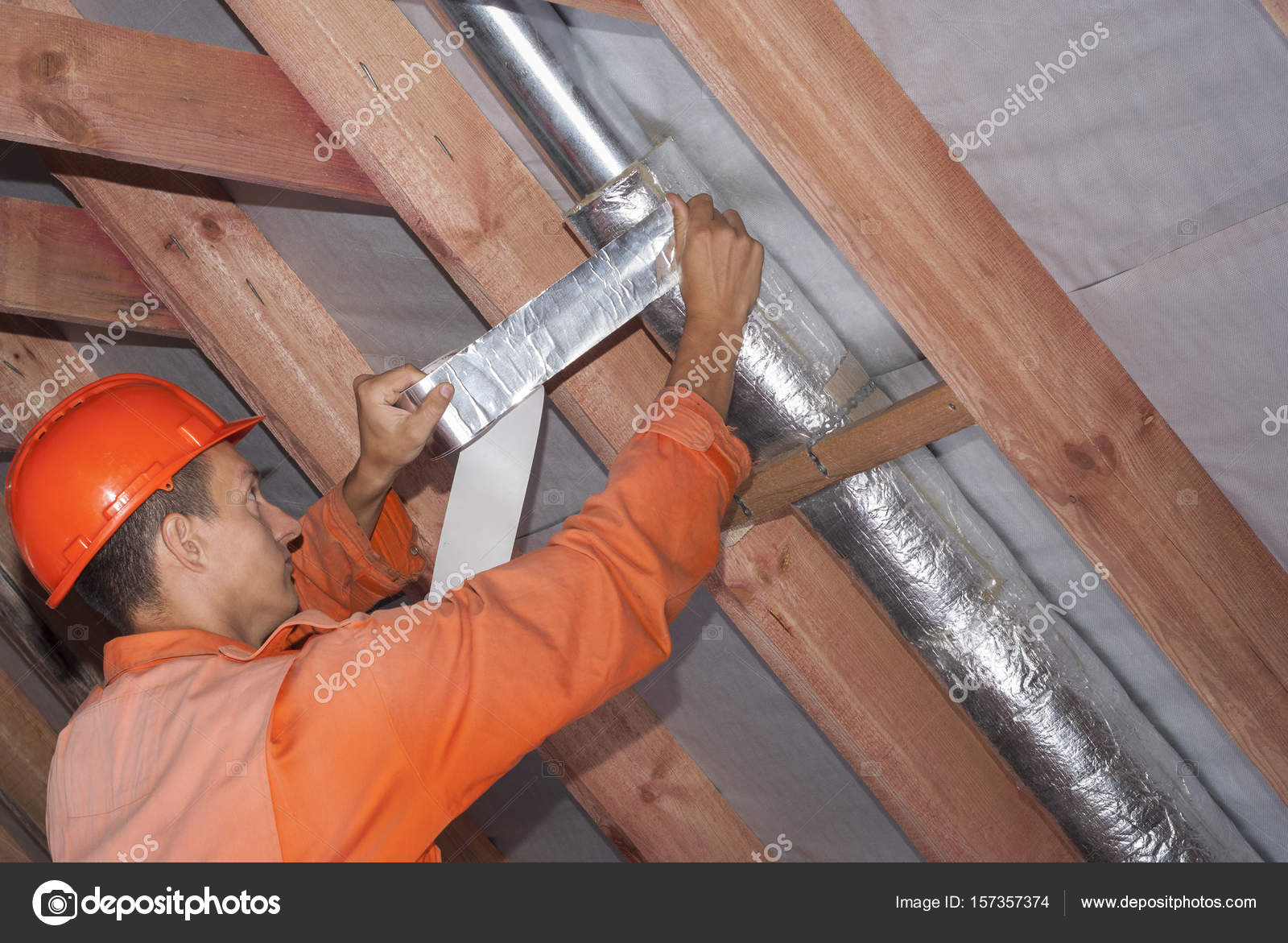 Installation of ventilation systems Stock Photo by ©mkuchina 157357374