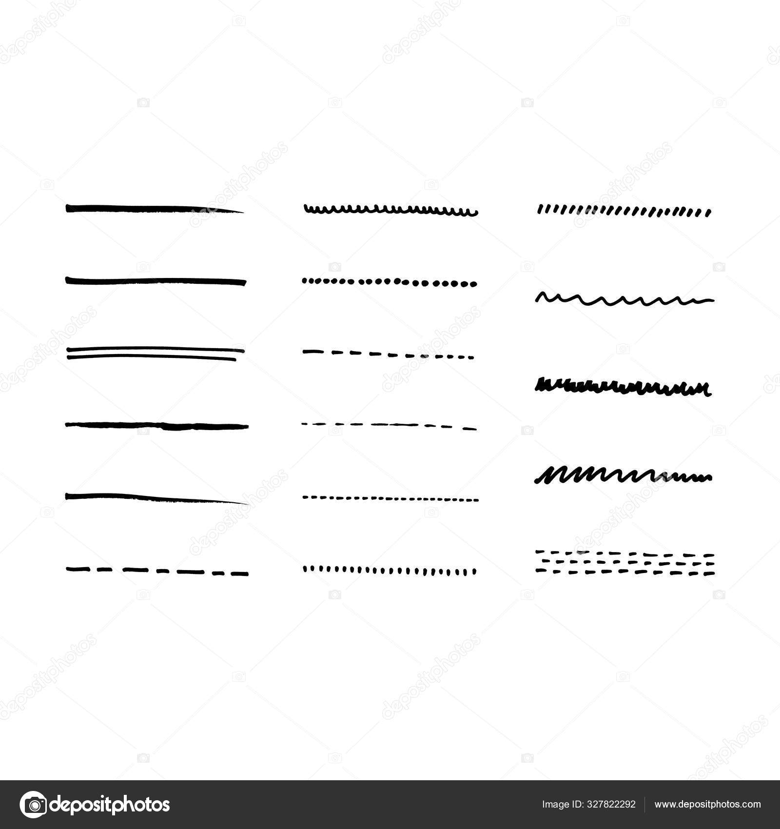 Hand Drawn Ink Pen Marker Stroke Brushes Doodle Lines Stock Vector ...