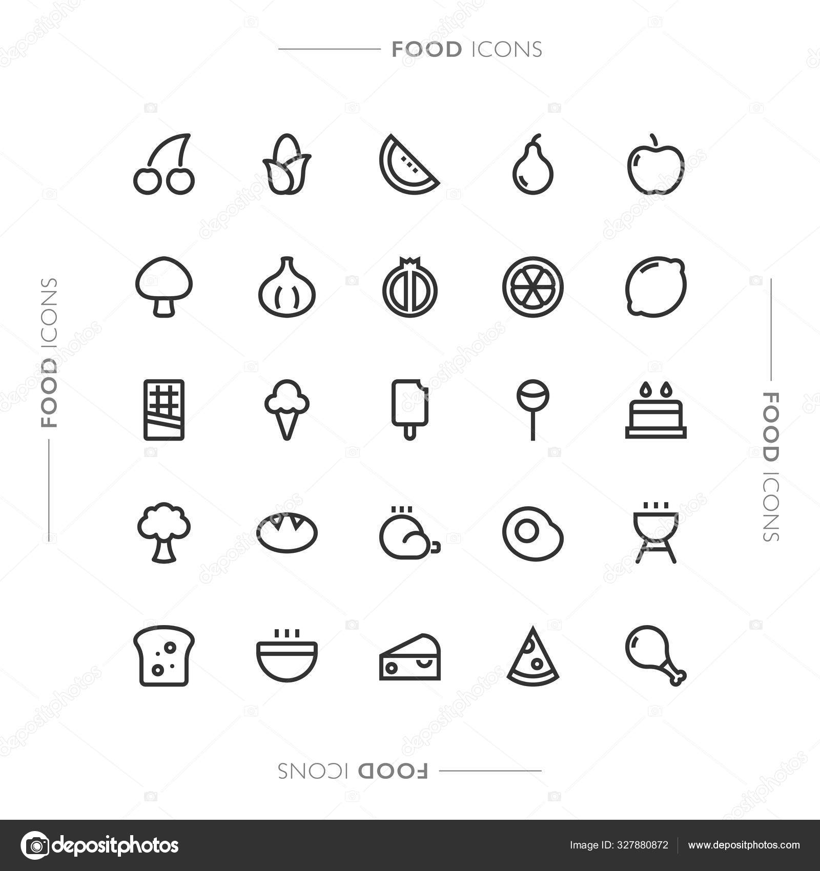 Restaurant Food Drink Minimalistic Modern Line Icons ⬇ Vector Image by ...