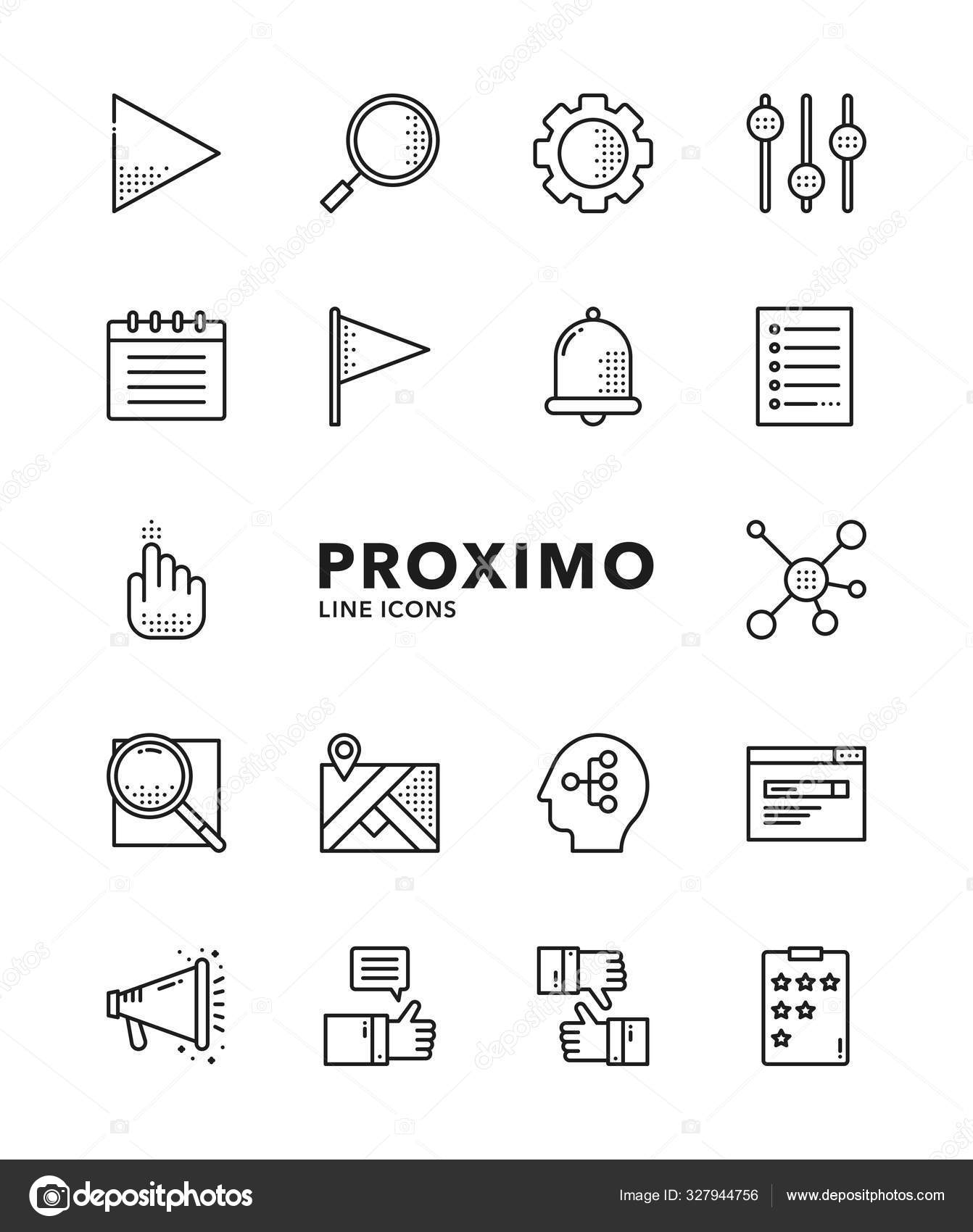 User Interface Modern Futuristic Line Vector Icons Stock Vector Image ...