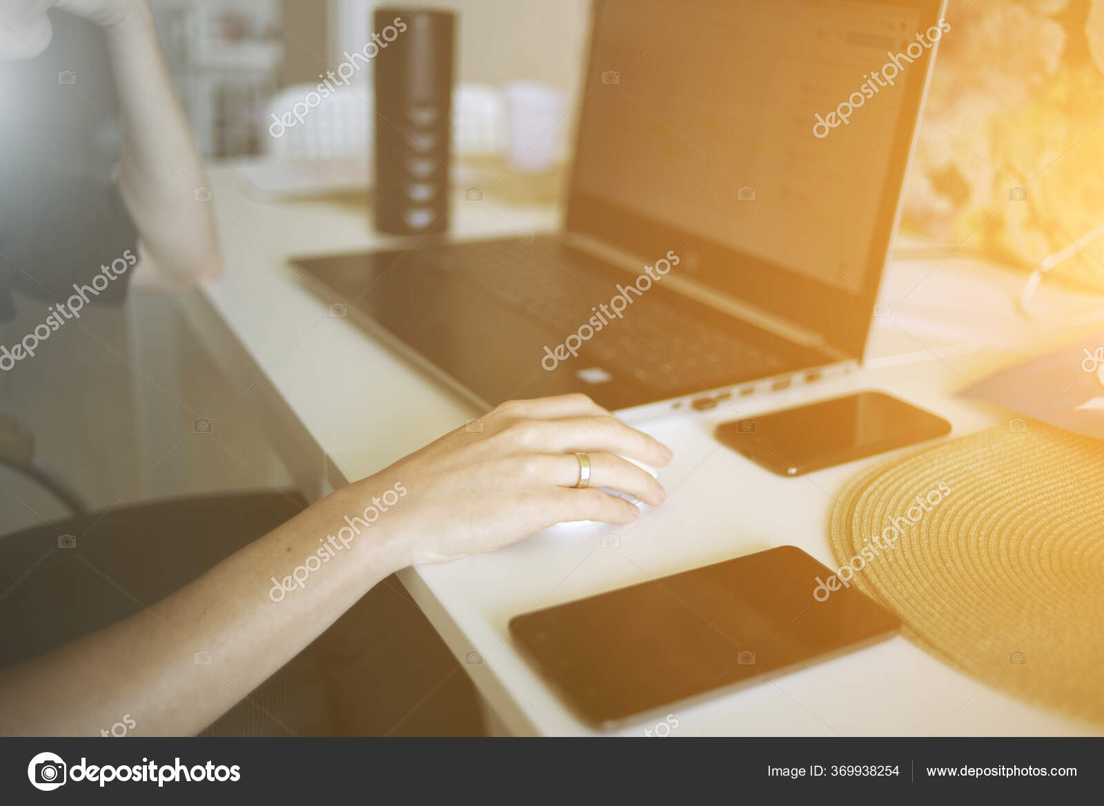 Remote Work Laptop Home — Stock Photo © alipko #369938254