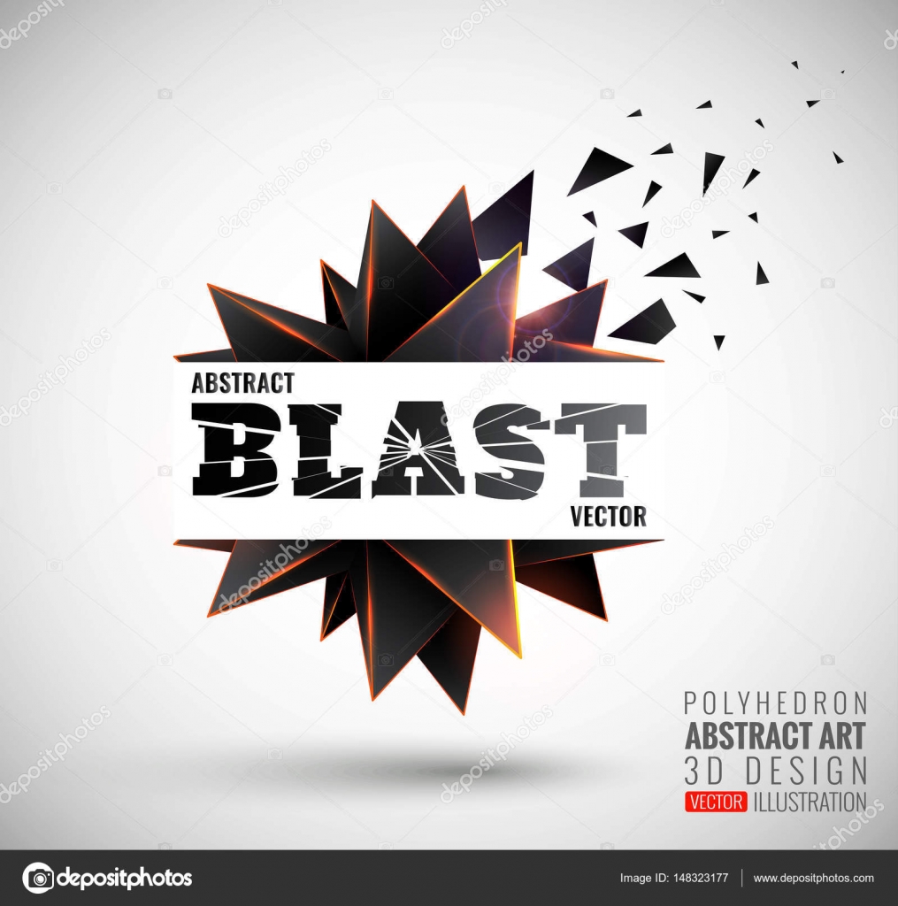 Abstract explosion. Vector polyhedron. Stock Vector Image by ©Makalo86 ...