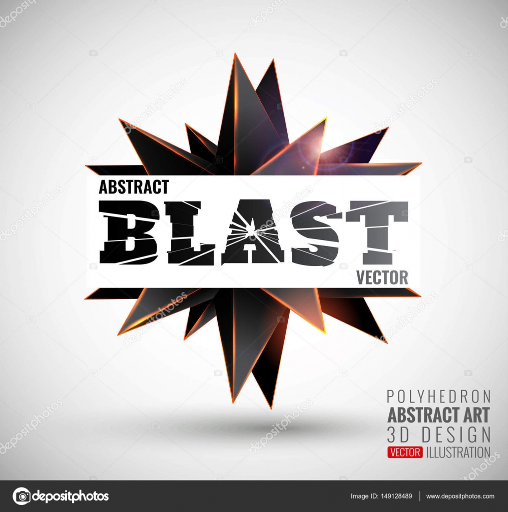 Abstract explosion. Vector polyhedron. ⬇ Vector Image by © Makalo86 ...