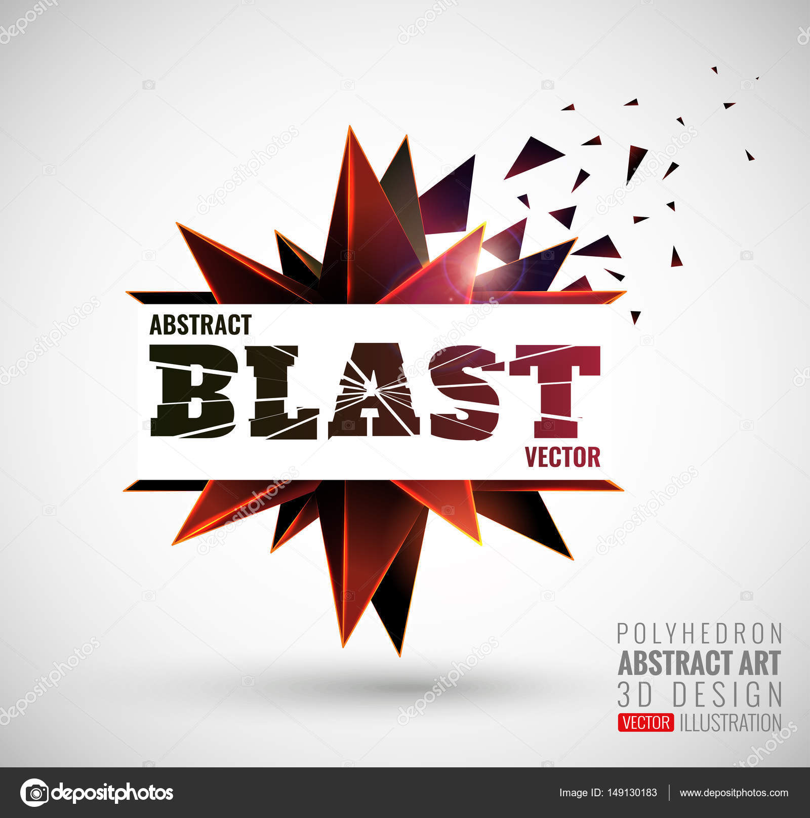Abstract explosion. Vector polyhedron. Stock Vector by ©Makalo86 149130183