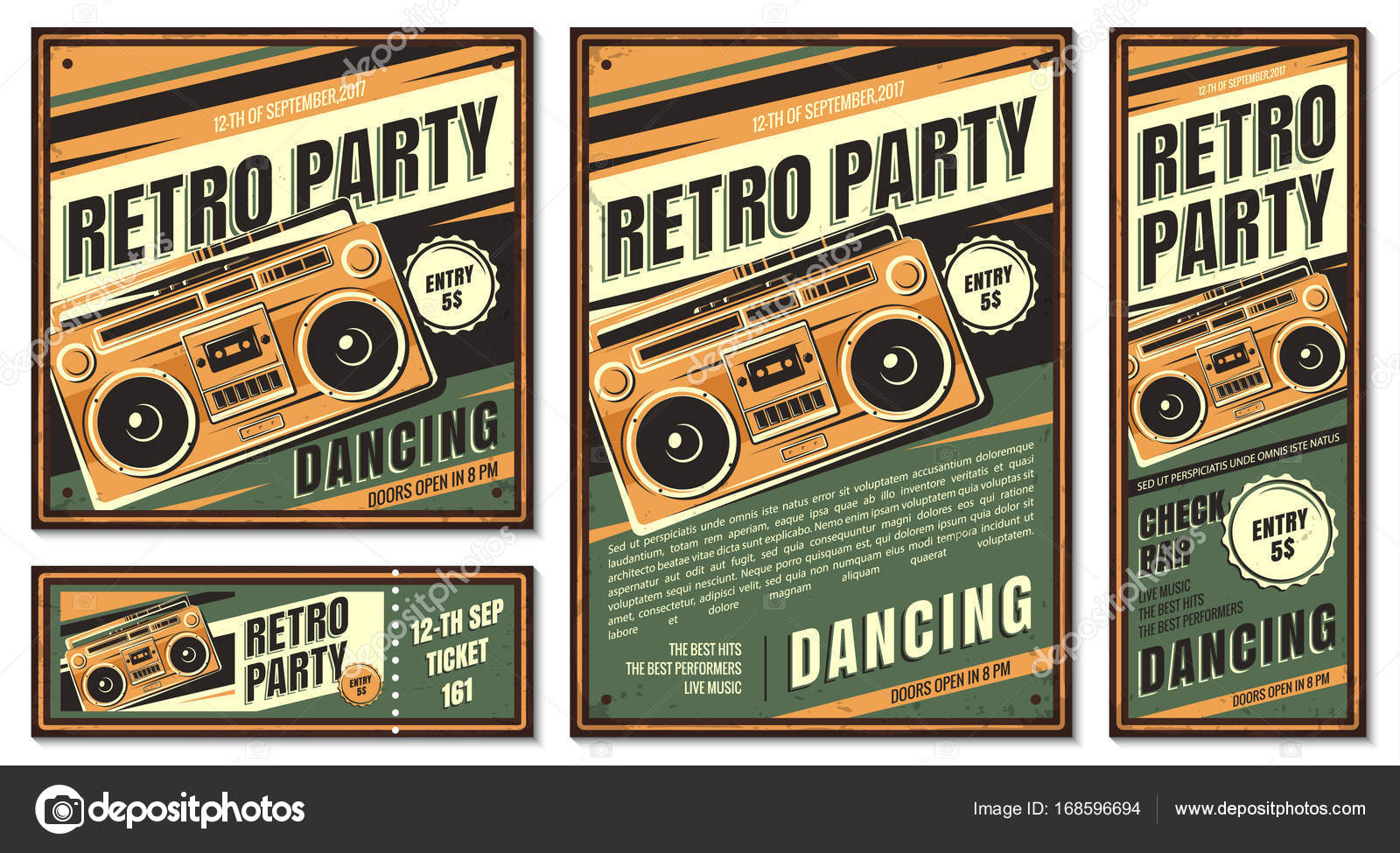 Vintage banner, retro party. Stock Vector Image by ©Makalo86 #168596694