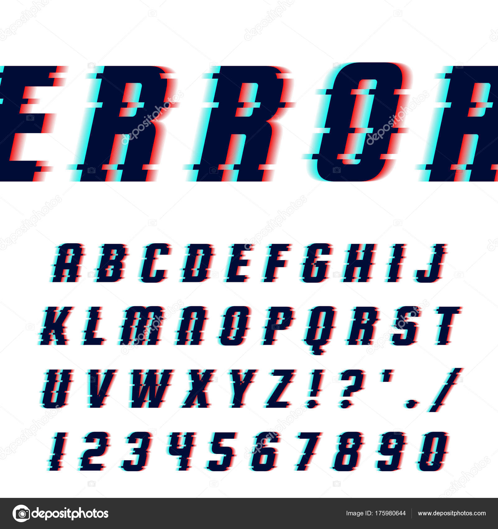 Font in glitch style. Stock Vector by ©Makalo86 175980644