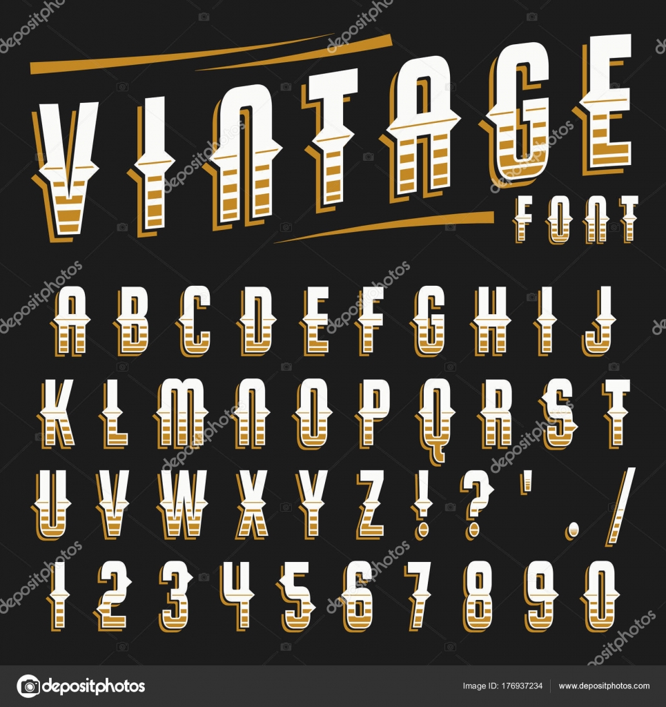Vector set of vintage font. Stock Vector Image by ©Makalo86 #176937234