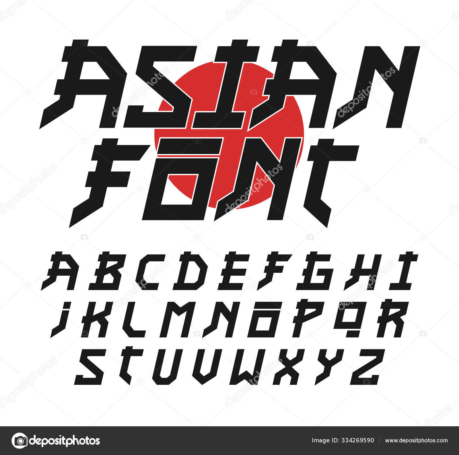 Asian style font. Stock Vector by ©Makalo86 334269590