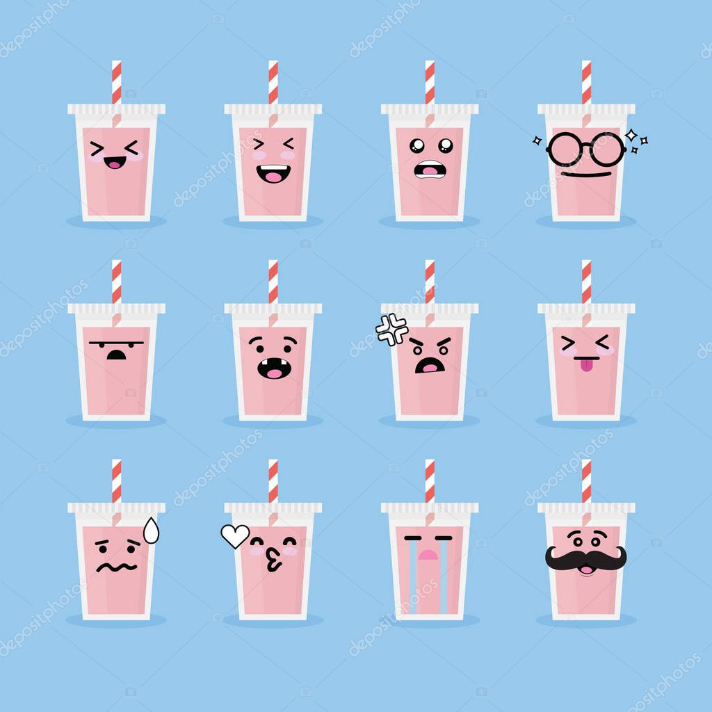 Cara Emoticono Emoji Sonrisa Vidrio Plástico Con Mucha Variación Vector ...