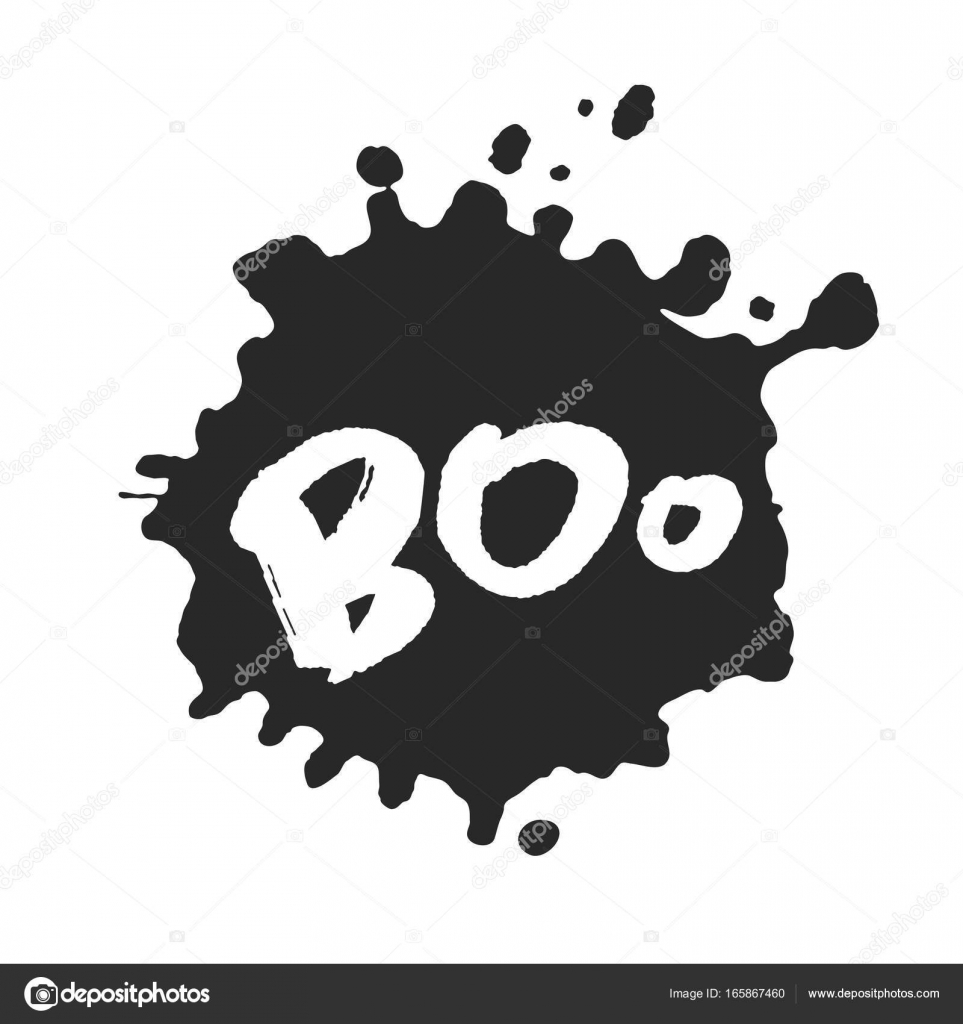 Hand Written Boo with Blot Stock Vector by ©mazhuzha 165867460