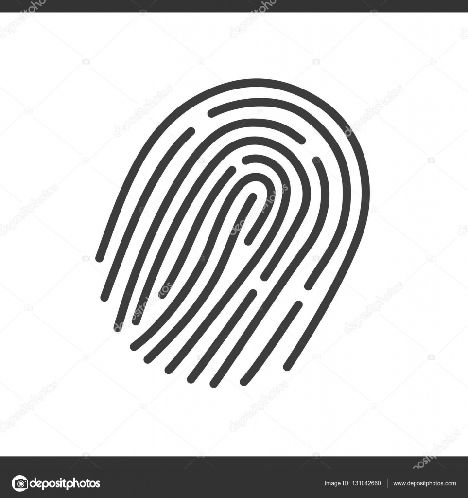 Fingerprints linear icon. Thin line illustration. Vector isolated ...