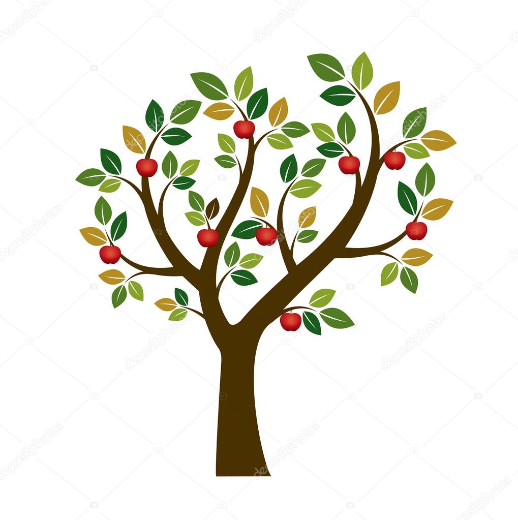 Apple Tree Drawing With Color