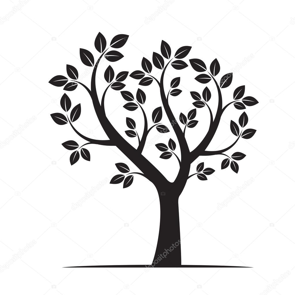 Shape of Black Tree. Vector Illustration. — Stock Vector © rolandtopor ...
