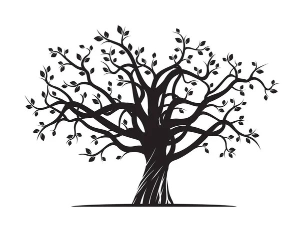 Black Tree and Black Birds. Vector Illustration. — Stock Vector ...