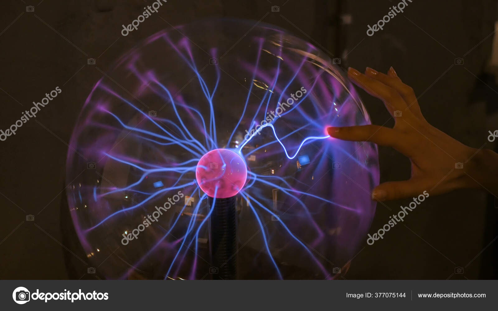 Woman touching plasma ball Stock Photo by ©Zyabich 377075144 Woman touching plasma ball Stock Photo by ©Zyabich 377075144