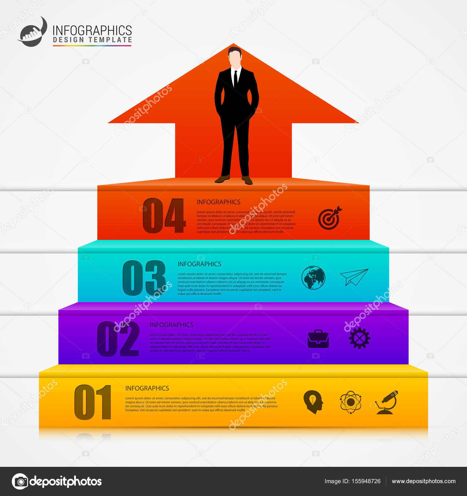 Business staircase. infographic design template. success concept Stock Vector by ©ondrakulisek ...