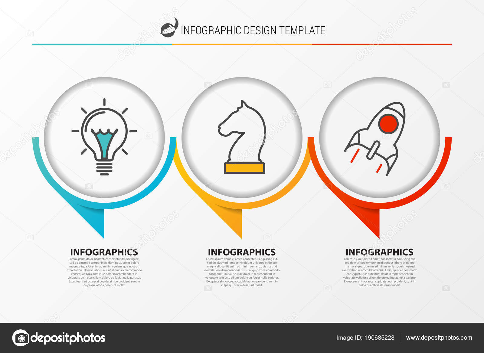 Šablona návrhu s infografiku. Organizační diagram s 3 kroky Stock ...