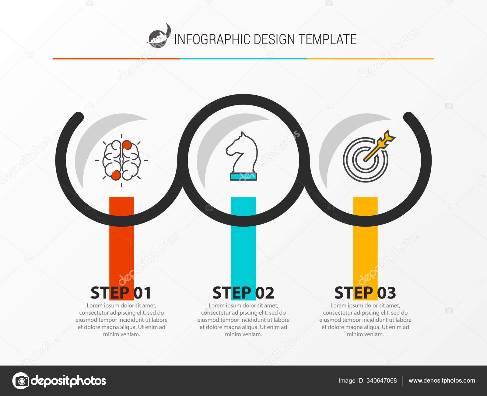 Plantilla de diseño infográfico. Concepto creativo con 3 pasos Vector de stock por ©ondrakulisek ...