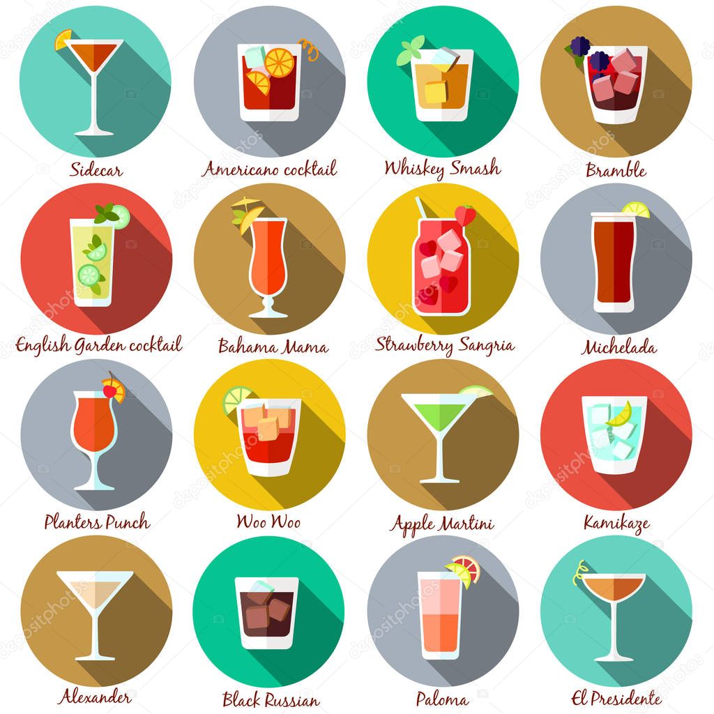 Icono de bebidas alcohólicas y cócteles ambientado en estilo de diseño ...