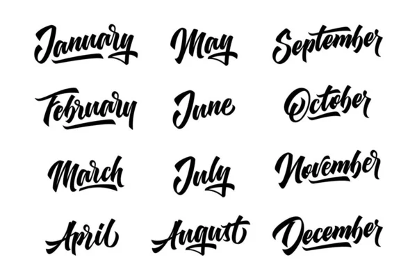 Months lettering imágenes de stock de arte vectorial | Depositphotos